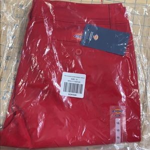 Hot Topic | Pants & Jumpsuits | Dickies Red Super Skinny Ankle Pants ...